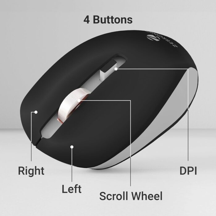 ZEBRONICS Zeb-Jaguar Wireless Mouse, 2.4GHz with USB Nano Receiver ...